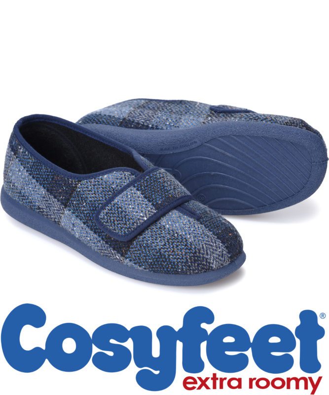 Cosyfeet Ronnie Mens Slippers | Shop Online for Extra Roomy Slippers